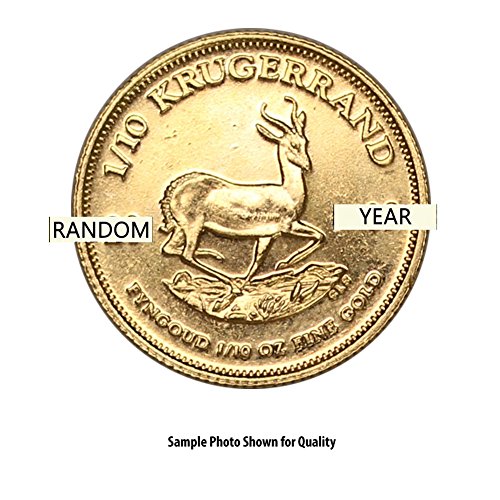 1967 - Present (Random Year) ZA 1/10 oz South African Gold Krugerrand Coin Brilliant Uncirculated with Certificate of Authenticity 22K 1/10R BU