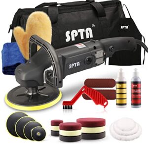 spta buffer polisher, 7 inch 180mm rotary polisher car polisher electric polisher ro polisher & polishing pads set for auto buffing and polishing