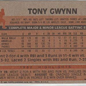 1983 Topps #482 Tony Gwynn UER NM-MT RC Rookie Card Padres