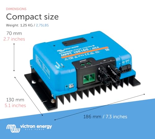 Victron Energy SmartSolar MPPT MC4 150V 60 amp 12/24/36/48-Volt Solar Charge Controller (Bluetooth)