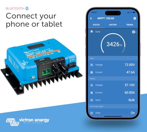 Victron Energy SmartSolar MPPT MC4 150V 60 amp 12/24/36/48-Volt Solar Charge Controller (Bluetooth)