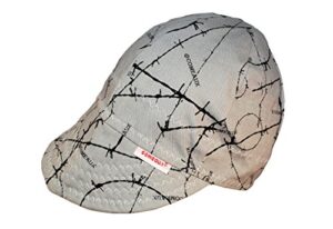 comeaux caps reversible welding cap grey barbed wire size 7 1/2