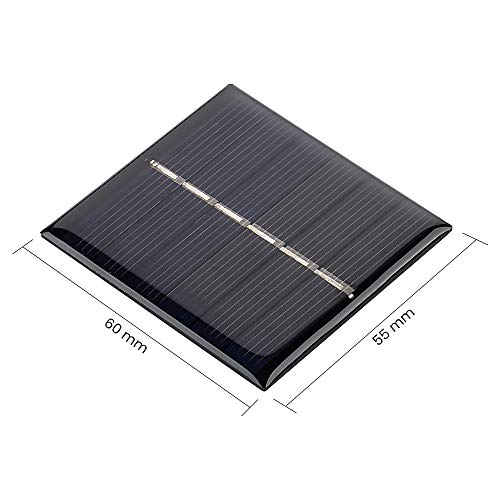 SUNYIMA 10Pcs 3V 120mA Micro Solar Panels Cells DIY Solar Epoxy Plate Electric Toy Materials Photovoltaic Cells Charger 60mmx55mm/2.36"x2.16"