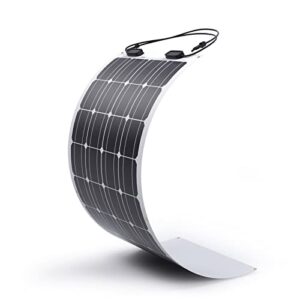 renogy flexible solar panel 100 watt 12 volt monocrystalline semi-flexible bendable mono off-grid charger for marine rv cabin van car uneven surfaces