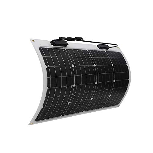 Renogy Flexible Solar Panel 50 Watt 12 Volt Monocrystalline Semi-Flexible Bendable Mono Off-Grid Charger for Marine RV Cabin Van Car Uneven Surfaces,Black