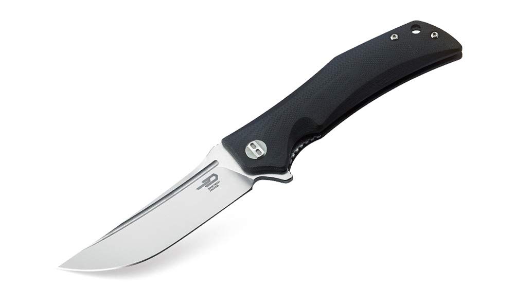 Bestech Knife Scimitar Linerlock Folding Knife G10 Series - Black, BTKG05A1-BRK