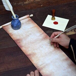 Arte of the Booke Blank Paper Scroll on Wood Rods, 7.5 x 30 Inches - Handmade in the USA