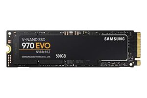 samsung (mz-v7e500bw) 970 evo ssd 500gb - m.2 nvme interface internal solid state drive with v-nand technology, black/red