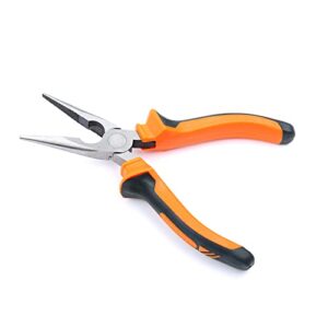 BOENFU Needle Nose Pliers 8-inches Heavy Duty Craft Wire Cutter Electrical Pliers Long Nose Pliers for Wire Wrapping, Crafts, Jewelry Making, Orange