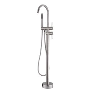 artiqua freestanding tub filler bathtub faucet brushed nickel floor mounted faucets with handheld shower