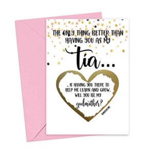 Spanish Will You Be My Godmother Scratch Off Card Proposal for Tia, from Goddaughter or Godson, Scratcher Proposal Card for Tia Promotion to Godmother…(Tia Godmother)