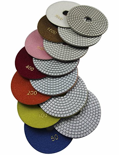 Konfor Wet 6" 7-Step Diamond Polishing Pads Flexible Sanding Tools Discs Buff