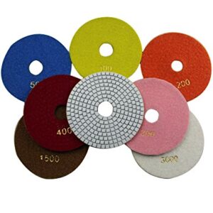 Konfor Wet 6" 7-Step Diamond Polishing Pads Flexible Sanding Tools Discs Buff