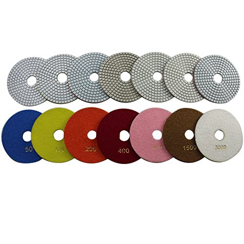 Konfor Wet 6" 7-Step Diamond Polishing Pads Flexible Sanding Tools Discs Buff