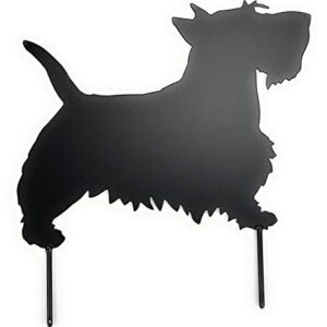 Scottish terrier scotty dog metal art yard stake powder coated black