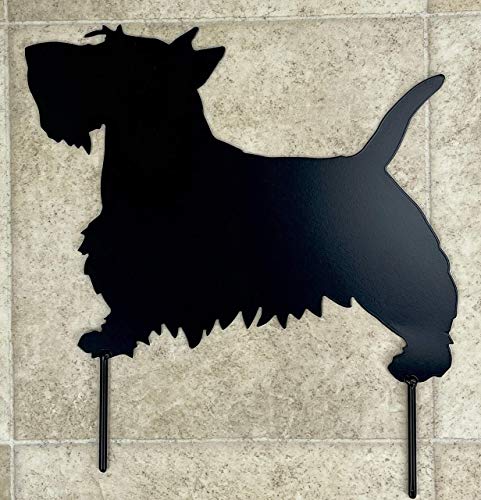 Scottish terrier scotty dog metal art yard stake powder coated black