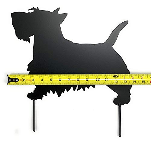 Scottish terrier scotty dog metal art yard stake powder coated black