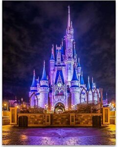 cinderella's castle - 11x14 unframed art print - great home and nursery walt disney world wall art magic kingdom room decor or gift under $15 for wdw fans