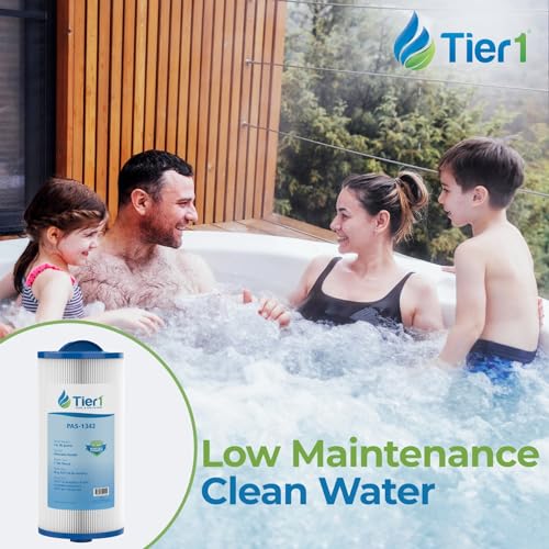 Tier1 Pool & Spa Filter Cartridge 2-pk | Replacement for Jacuzzi J300 6541-383, Pleatco PJW60TL-OT-F2S, Filbur FC-2715, Unicel 6CH-961 and More | 60 sq ft Pleated Fabric Filter Media