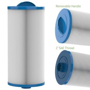 Tier1 Pool & Spa Filter Cartridge 2-pk | Replacement for Jacuzzi J300 6541-383, Pleatco PJW60TL-OT-F2S, Filbur FC-2715, Unicel 6CH-961 and More | 60 sq ft Pleated Fabric Filter Media