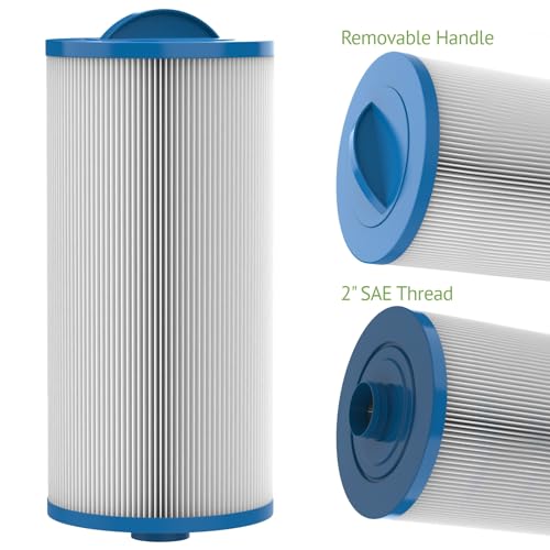 Tier1 Pool & Spa Filter Cartridge 2-pk | Replacement for Jacuzzi J300 6541-383, Pleatco PJW60TL-OT-F2S, Filbur FC-2715, Unicel 6CH-961 and More | 60 sq ft Pleated Fabric Filter Media