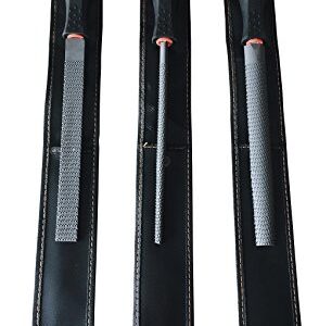 YCAMMIN 8" Wood Rasp File Set with Rubber Grip - Includes Hand Cut Round, Half-Round, and Flat Rasp File Kit - Curved and Flat Tools(3 Pcs) The Color of Packing Bag is Random