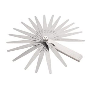 20 blades feeler gauge, universal stainless steel feeler gauge, gap measuring tool/metric imperial measure hand tool for repairing, checking valves,etc