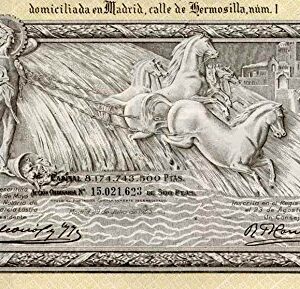 1907 ES SPAIN HYDROELECTIRC BOND w COUPONS (ENGRAVED 1907 ISSUED 1967) SELLS FOR $75 IN SPAIN! BUY NOW for $5! LMITED TIME AMAZON PROMO! 500 PESETAS Choice Uncirculated