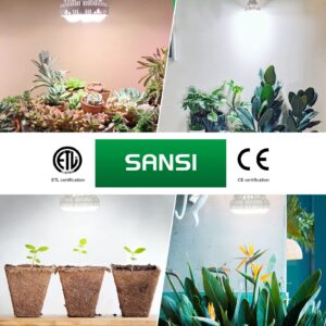 SANSI Grow Light Bulb with COC Technology, Full Spectrum 24W Grow Lamp (300 Watt Equivalent) with Optical Lens for High PPFD, Perfect for Seeding and Growing of Indoor Plants, Flowers and Garden