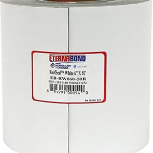 EternaBond RoofSeal White 6" x50' MicroSealant UV Stable RV Roof Seal Repair Tape | 35 mil Total Thickness - EB-RW060-50R - One-Step Durable, Waterproof and Airtight Sealant