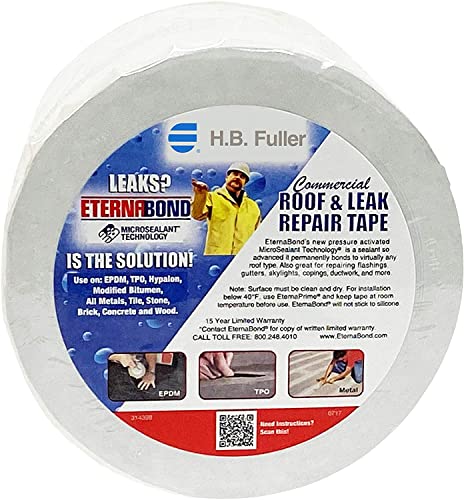 EternaBond RoofSeal White 6" x50' MicroSealant UV Stable RV Roof Seal Repair Tape | 35 mil Total Thickness - EB-RW060-50R - One-Step Durable, Waterproof and Airtight Sealant