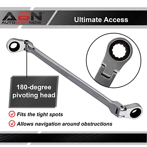 ABN Ratcheting Wrench - 8 and 10mm Ratchet Tool Double End Flex Head Replacement Tool for Metric Ratcheting Wrench Set