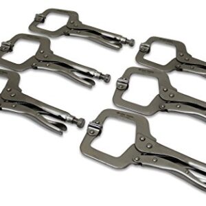 ION TOOL 6 Pack - 11” C-Clamp Locking Pliers, Swivel Pads