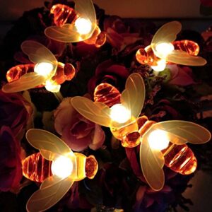 honeybee fairy string lights,40 led 14ft honeybee battery power led string lights for party,wedding,xmas,decoration,gardens,patios