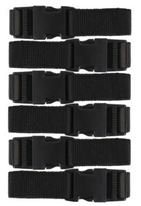 harrier hardware utility strap with quick-release buckle, black, 72-inch, 6-pack