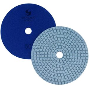 stadea ppw119d diamond polishing pads 4 inch grit 50 - for concrete marble terrazzo floor granite stone counter edge wet polishing - pack of 2