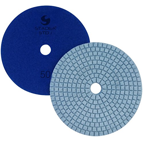 Stadea PPW119D Diamond Polishing Pads 4 Inch Grit 50 - For Concrete Marble Terrazzo Floor Granite Stone Counter Edge Wet Polishing - Pack of 2