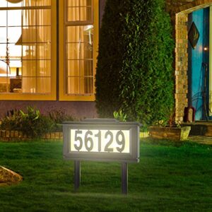 Lighted House Numbers Address Sign - Solar Lighted Address Numbers Signs for Houses or for Yard - Led Light up House Numbers - Solar House Number Sign Auto On at Night Off at Daylight