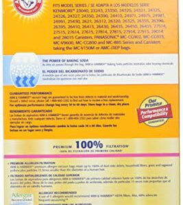 Arm & Hammer Premium Vacuum Bags, Kenmore Style C, Q, & 5055 - Odor and Allergen Eliminating, 3 bags