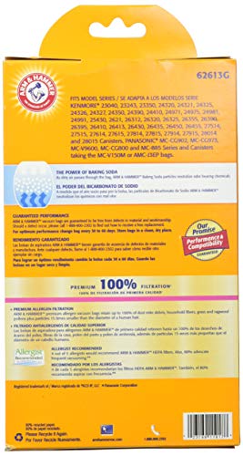 Arm & Hammer Premium Vacuum Bags, Kenmore Style C, Q, & 5055 - Odor and Allergen Eliminating, 3 bags