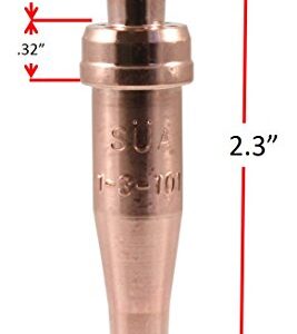 SÜA - Medium Duty Oxy-Fuel Torch with Check Valves, Cutting, Heating and Welding Tips (Acetylene) - Compatible with Victor