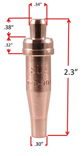 SÜA - Medium Duty Oxy-Fuel Torch with Check Valves, Cutting, Heating and Welding Tips (Acetylene) - Compatible with Victor