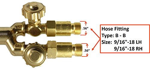 SÜA - Medium Duty Oxy-Fuel Torch with Check Valves, Cutting, Heating and Welding Tips (Acetylene) - Compatible with Victor