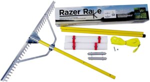 jenlis razer rake - collapsible all-purpose aluminum lake and landscape weed rake