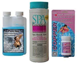 pure spa - chlorine free spa chemicals treatment - easy maintenance - non chlorine alternative spa chemicals kit with no dry skin & no smells