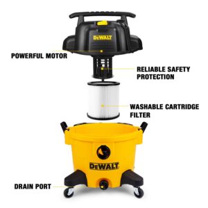 DEWALT DXV09P 9 gallon Poly Wet/Dry Vac, Yellow