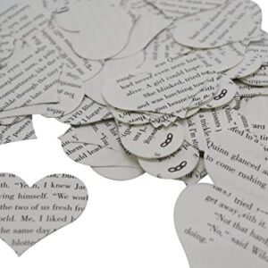 Book Page Heart Confetti 2 Inch Shapes Classic Novel 200 Piece Party Decorations Literary Theme Wedding Decor