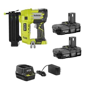 Ryobi 18 Volt Air Strike 5/8-2in Brad Nailer P320 + (2) Batteries P102 + Charger P118 (Renewed)