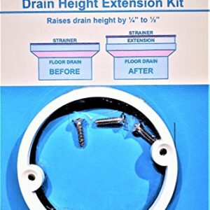 Drain Height Extension Kit, 3-3/8" Center-to-Center Screw Holes, 4" Diameter