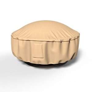 budge p9a15tnnw1 sedona fire pit cover, tan, 36" diam x 15" drop